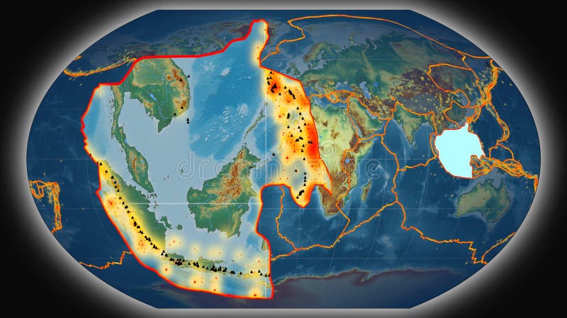Sunda Plate Presented, Kavrayskiy Projection - Relief Stock ...
