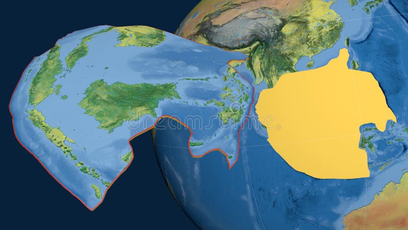 Sunda Plate Presented - Topographic Stock Illustration - Illustration ...