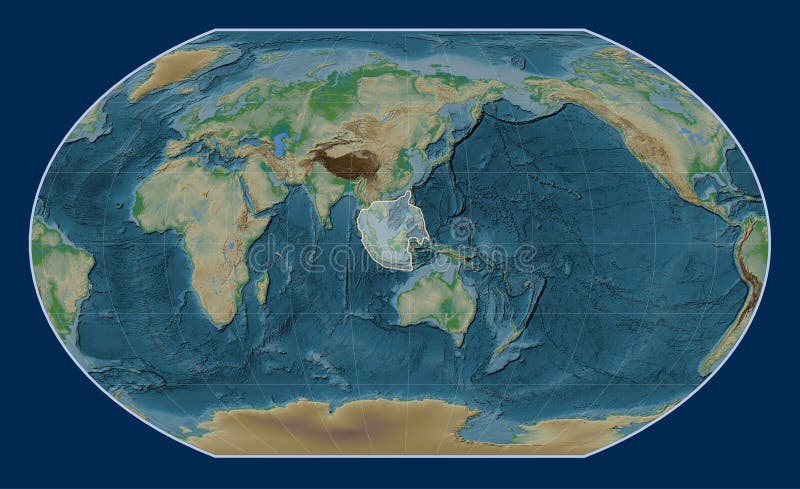 Sunda Tectonic Plate. Physical. Kavrayskiy VII. Stock Illustration ...