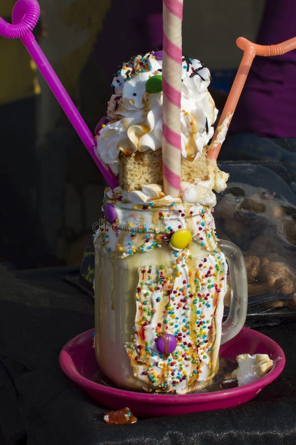 Sundae shake in bottle stock photo. Image of gourmet - 118356124