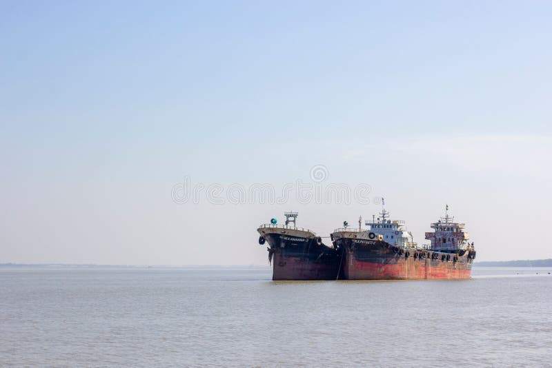 Sundarban Ocean with Two Big Ship in the Water Editorial Photo - Image ...