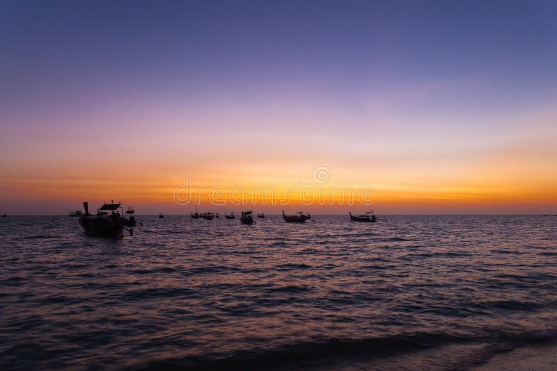 Sundawn stock image. Image of boat, fishing, thailand - 54659705