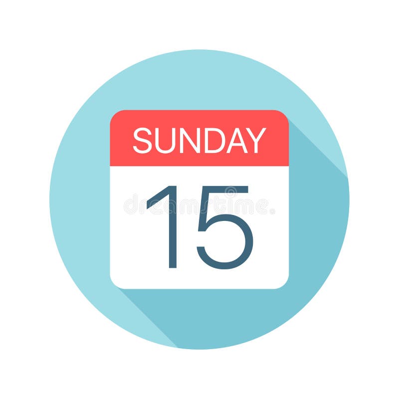Sunday 15 - Calendar Icon. Vector Illustration of One Day of Week Stock ...