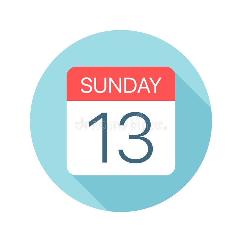 Sunday 13 - Calendar Icon. Vector Illustration of One Day of Week Stock ...
