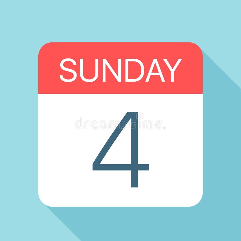 Sunday 1 - Calendar Icon. Vector Illustration of Week Day Paper Leaf ...