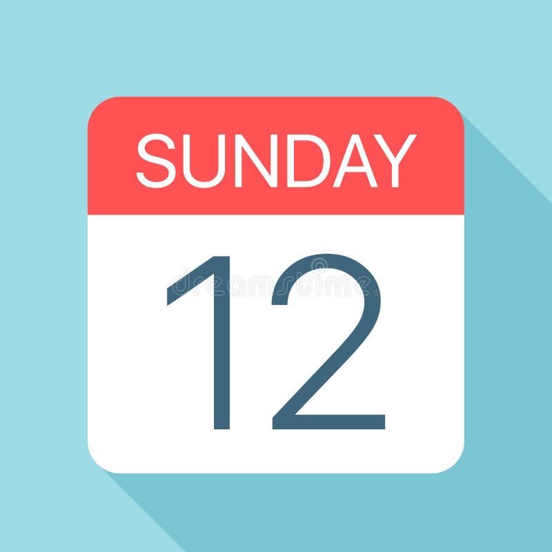 Sunday 7 - Calendar Icon. Vector Illustration of Week Day Paper Leaf ...