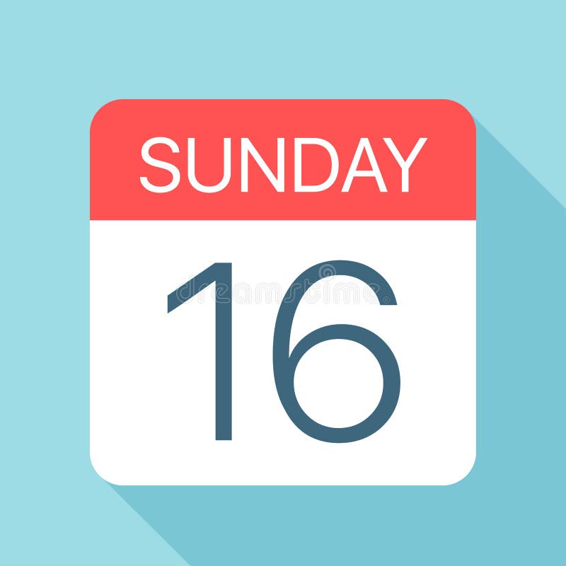Sunday 1 - Calendar Icon. Vector Illustration of Week Day Paper Leaf ...