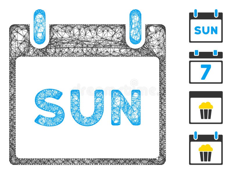 Sunday Calendar Page Web Vector Mesh Illustration Stock Illustration ...