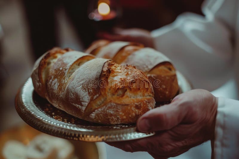 On Sunday, the Eucharist, Holy Communion, Involves a Hand Holding Bread ...