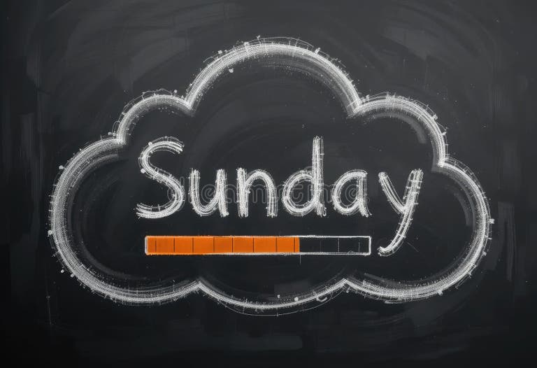 Sunday Loading Cloud Chalk Drawing Concept Progress Indicator ...