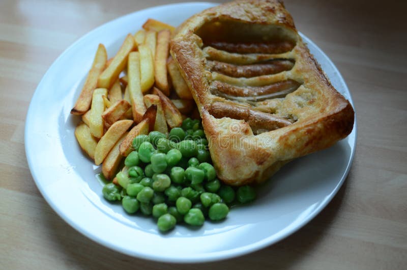 Sunday Lunch, British Toad in the Hole or Sausage Toad is a Traditional ...