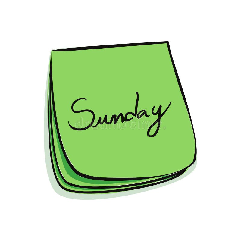 Sunday Note stock vector. Illustration of sticky, note - 7313563