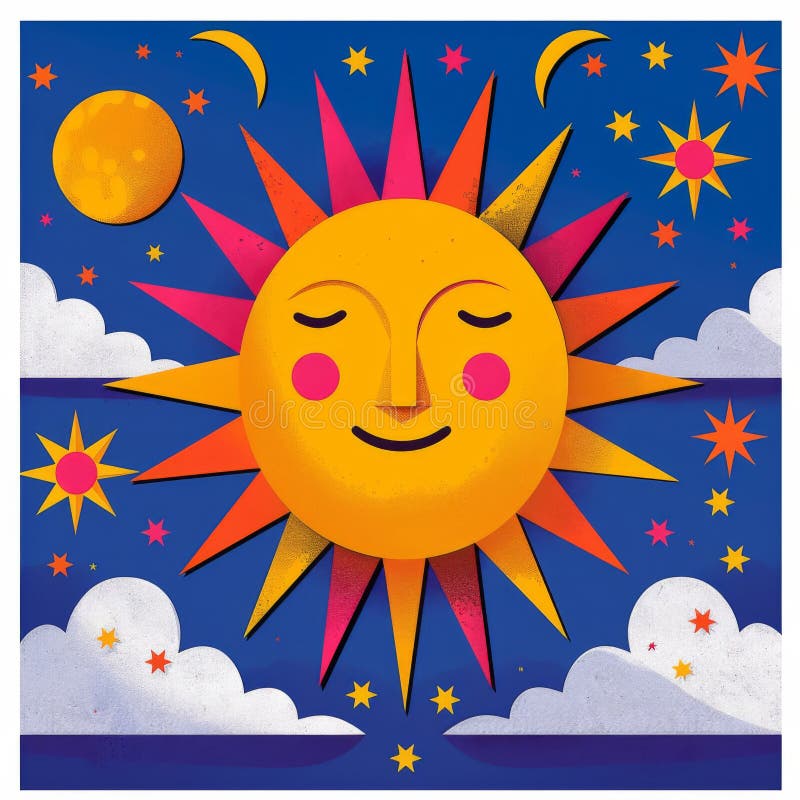 Sunday Oval Sticker: Minimalist Border Design Stock Illustration ...