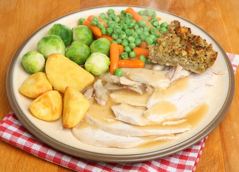 Sunday Roast Chicken Dinner Stock Image - Image of sunday, poultry ...