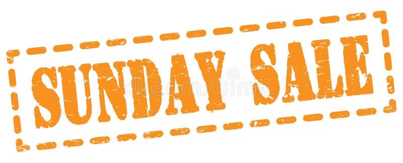 SUNDAY SALE Text Written on Orange Stamp Sign Stock Illustration ...