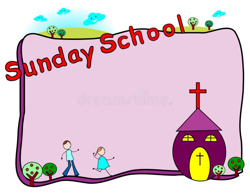 Sunday school frame stock vector. Illustration of kids - 65400219