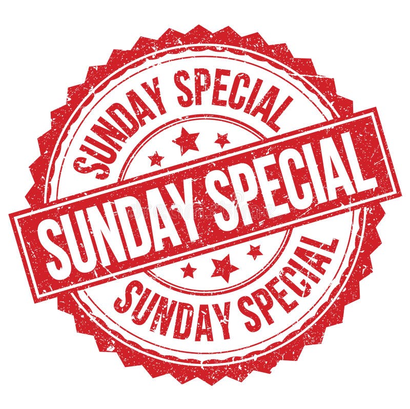 SUNDAY SPECIAL Text on Red Round Stamp Sign Stock Illustration ...
