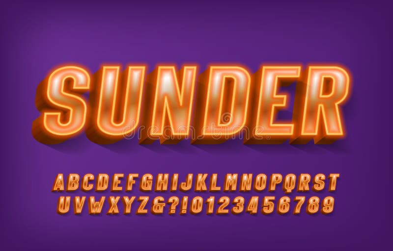 Yellow Neon Script Alphabet Font. Handwriting Neon Uppercase and ...