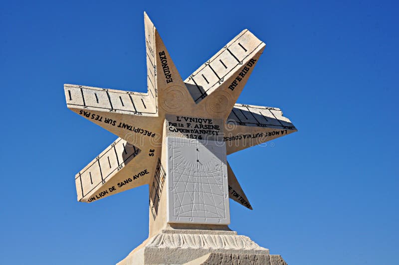 Sundial on the Background of the Bright Blue Sky in Annecy Stock Image ...