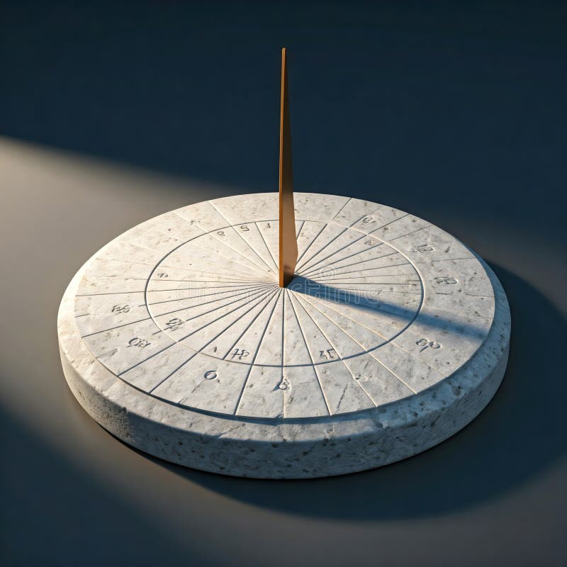 A Sundial Casts a Shadow on Its Numbered Face, Marking the Passage of ...