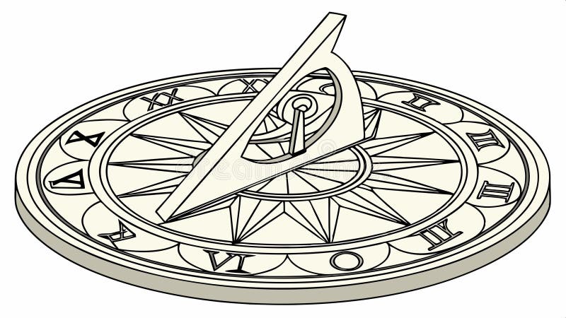 Sundial Illustration, Time and Ancient Technology Vector Design ...