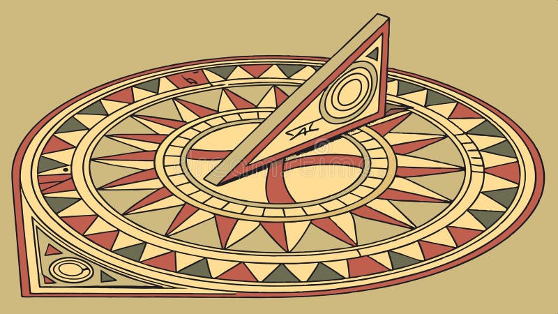 Sundial Illustration, Timekeeping Device, Ancient Clock, Vintage Time ...