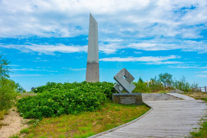 Sundial at Parnidis Dune at Curonian Spit in Lithuania Stock Photo ...