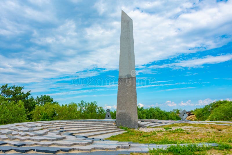 Sundial at Parnidis Dune at Curonian Spit in Lithuania Stock Photo ...