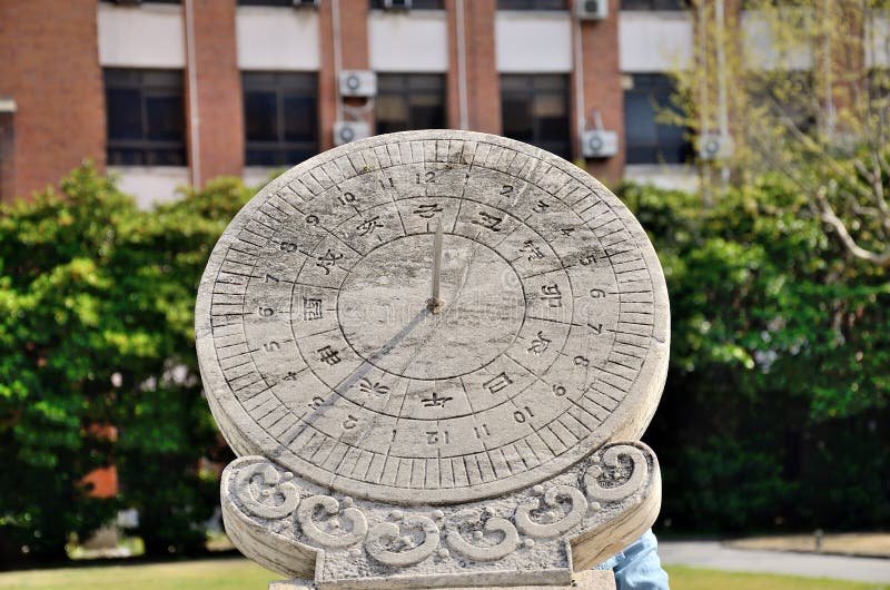 Sundial in shanghai stock photo. Image of stone, relics - 39766294