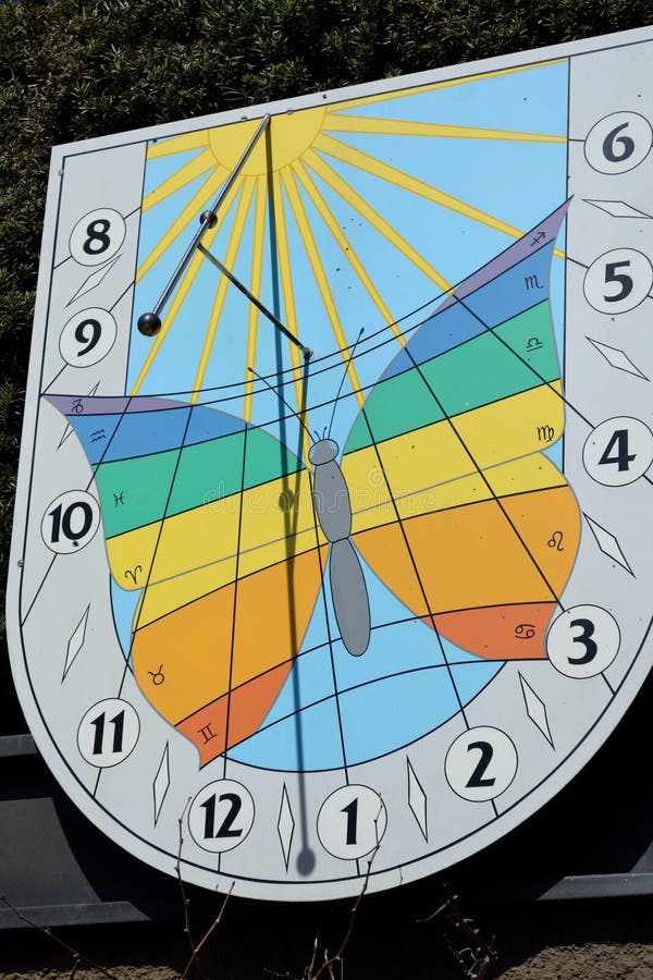 The Old Sundial Shows almost Noon on a Sunny Day Stock Image - Image of ...