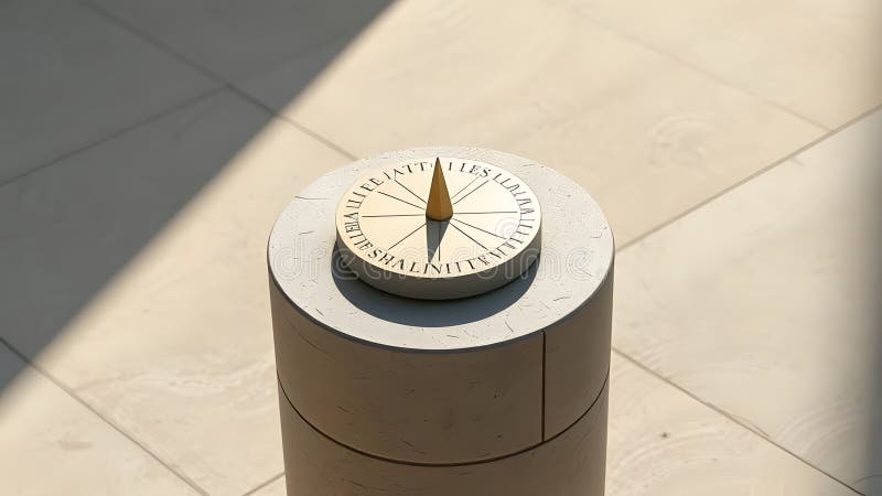 A Sundial on a Stone Pillar, Casting a Shadow. the Dial Has ...
