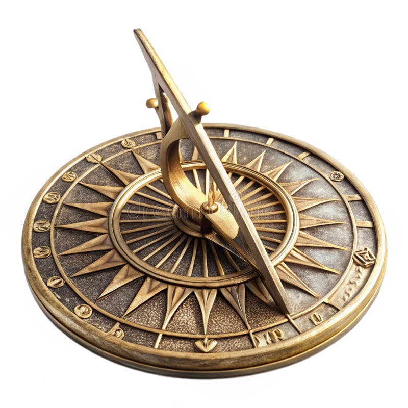 Sundial Symbol Isolated on White Stock Illustration - Illustration of ...