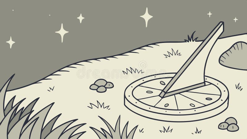 Sundial Under Starry Night Sky Vector, Vector Design Generative AI ...