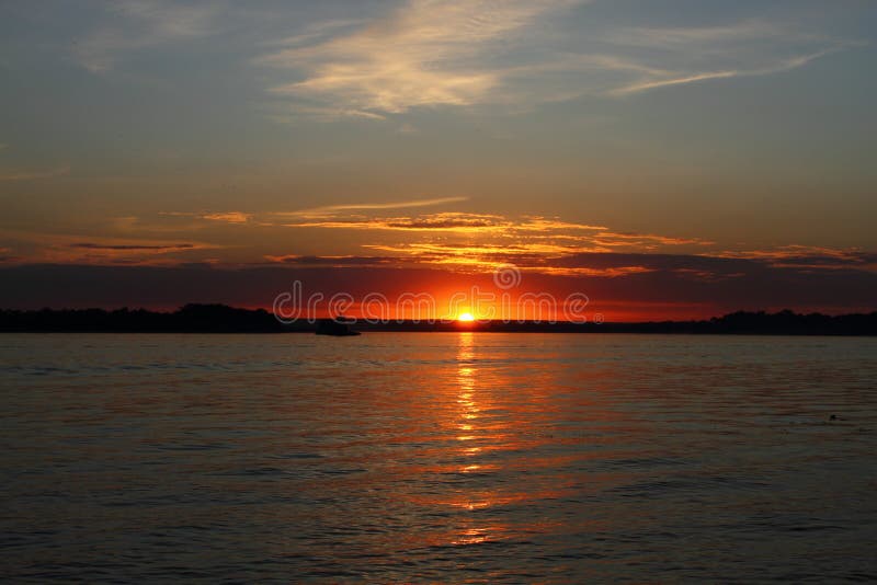 Sundown. stock image. Image of evening, view, river, sundown - 25797997