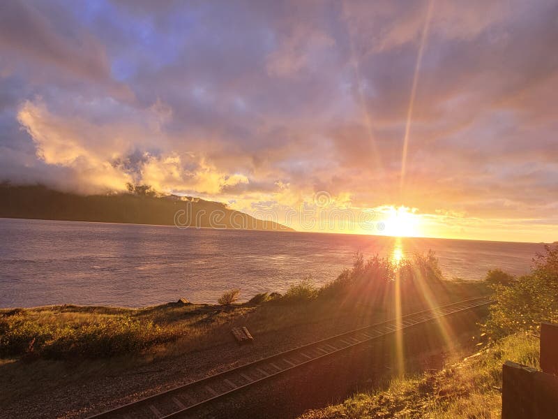 Sundown at Beluga Point, Anchorage, Alaska September 2022 Stock Photo ...