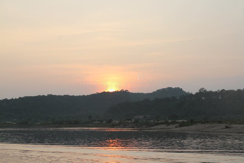 Sundown in hill stock photo. Image of water, sundown - 171798112