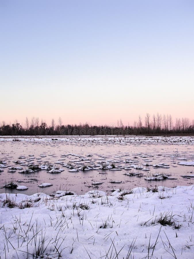 Sundown after Freezing Rain and Snow Storm in Eugene Stock Photo ...