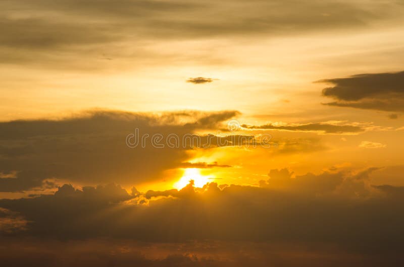Sundown sun in cloud stock image. Image of summer, glare - 104071439