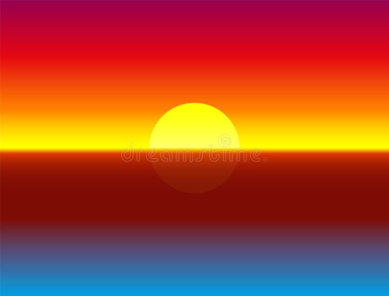 Sundown Ocean Gradient Background Illustration Stock Vector ...