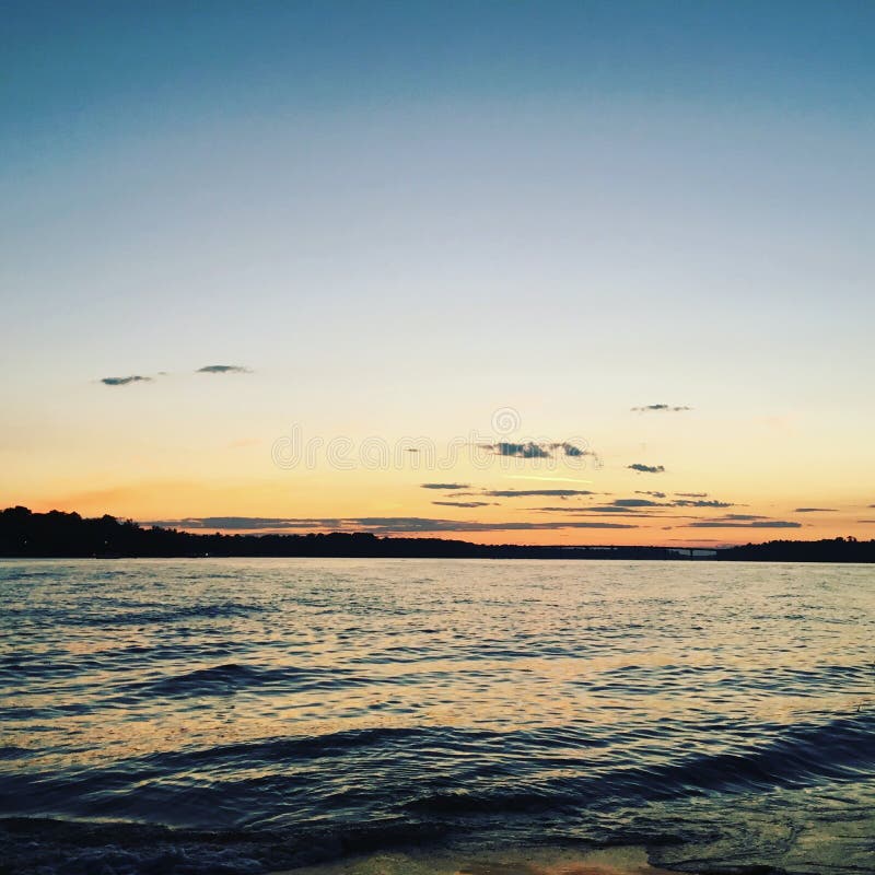 Sundown at river stock image. Image of river, beautiful - 122346359