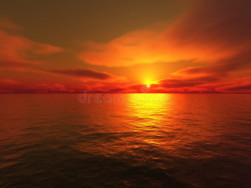 Sundown on sea stock illustration. Illustration of design - 300338