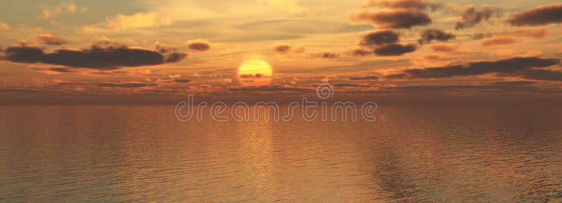Sundown on sea stock illustration. Illustration of waves - 5483393
