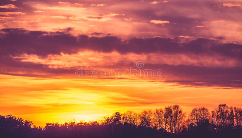 Sundown sky stock photo. Image of sundown, violet, vibrant - 52611400