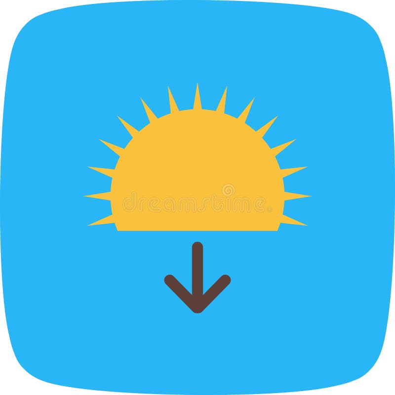 Sundown Vector Icon stock illustration. Illustration of evening - 131997340