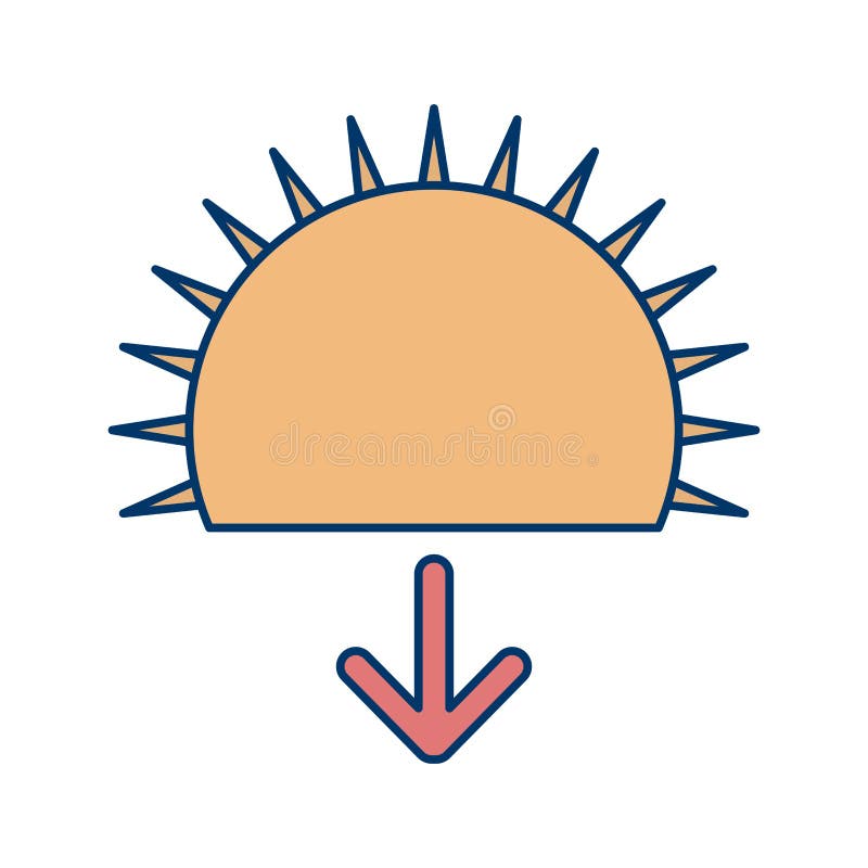 Sundown Vector Icon stock vector. Illustration of vector - 131998420