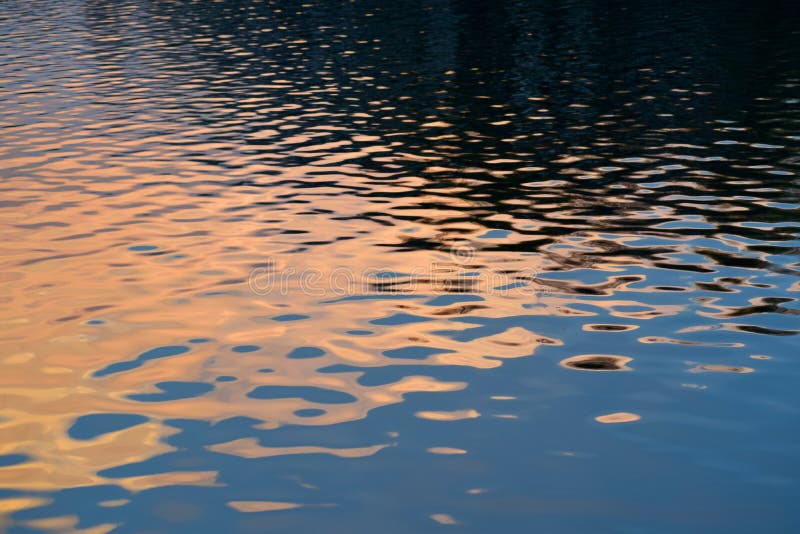 Sundown Light on the Lake Water Stock Photo - Image of natural ...