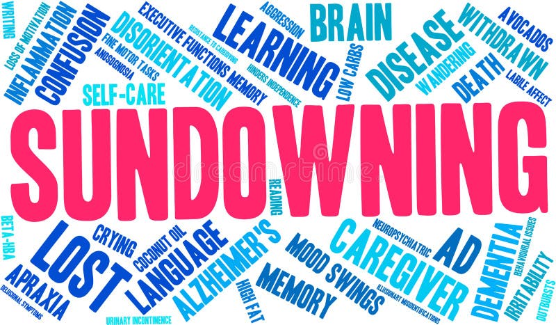 Sundowning Word Cloud stock vector. Illustration of caregiver - 65105600