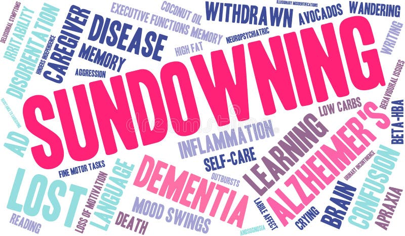 Sundowning Word Cloud stock vector. Illustration of executive - 103968268