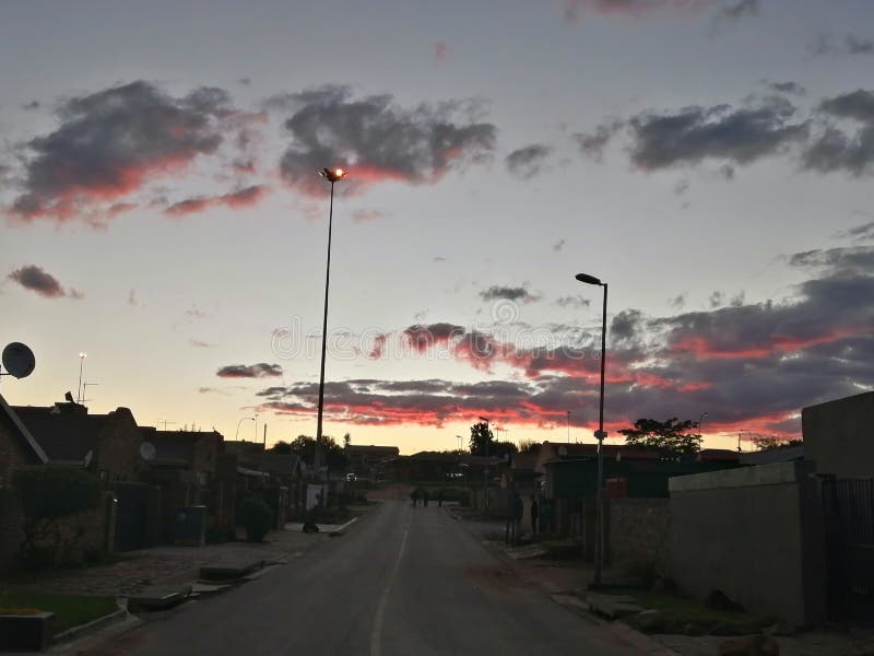 Sundowns sun gone stock image. Image of streetlight - 209953887