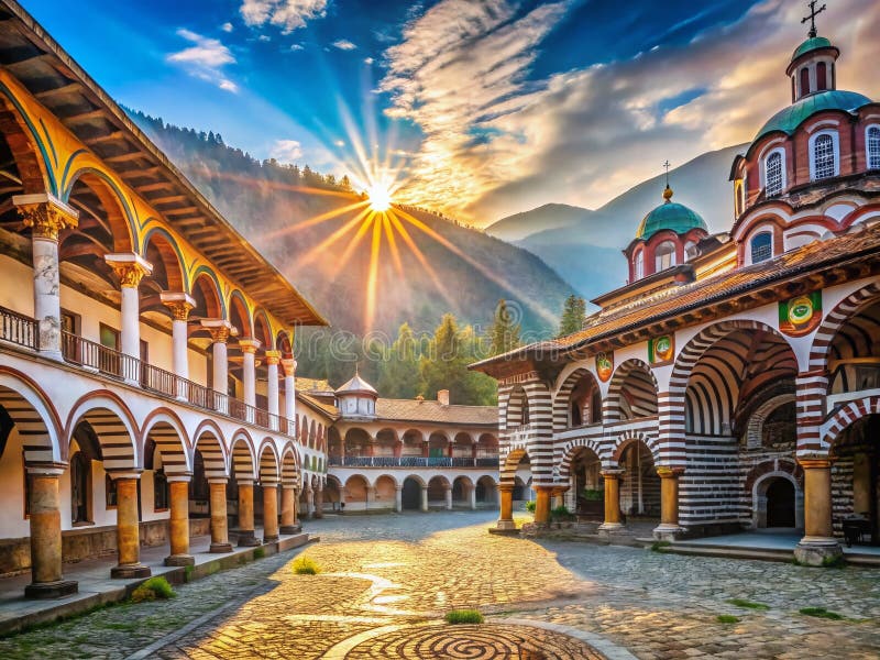 Monasterys Courtyard Stock Illustrations – 11 Monasterys Courtyard ...